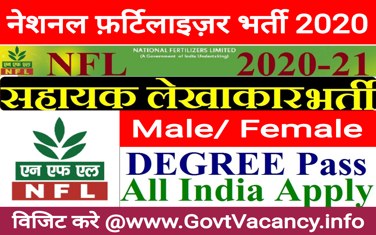 NFL Assistant Accountant Recruitment 2020 - Apply Online for 13 Posts